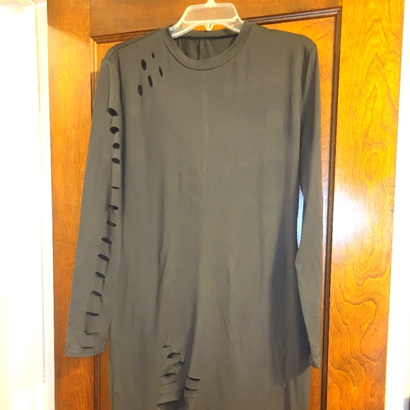 Temu | Dresses | Distressed Black Dress | Poshmark